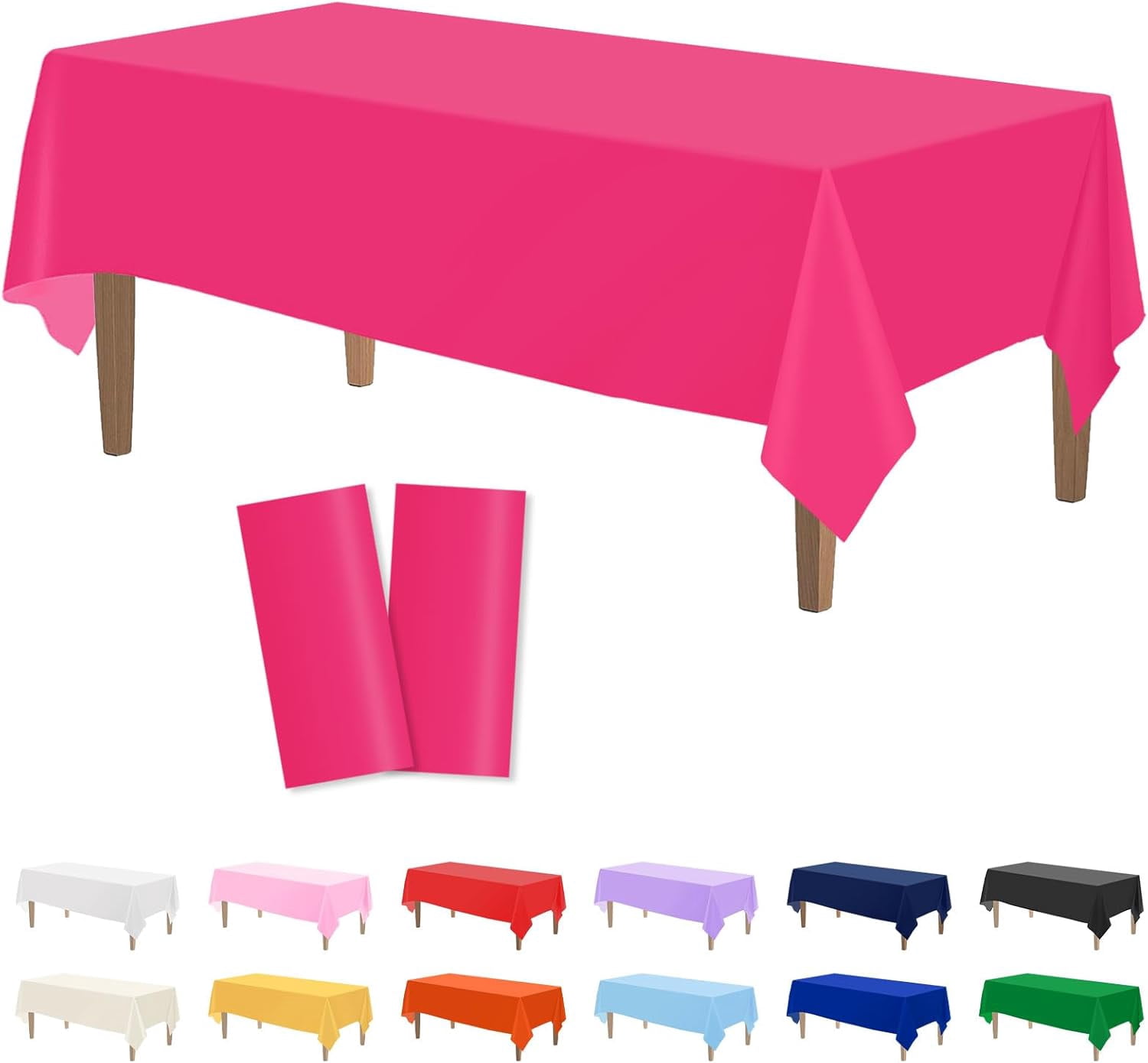 Cterwk 4 Pack Plastic Tablecloth Rectangle Disposable Table Covers 54 x ...