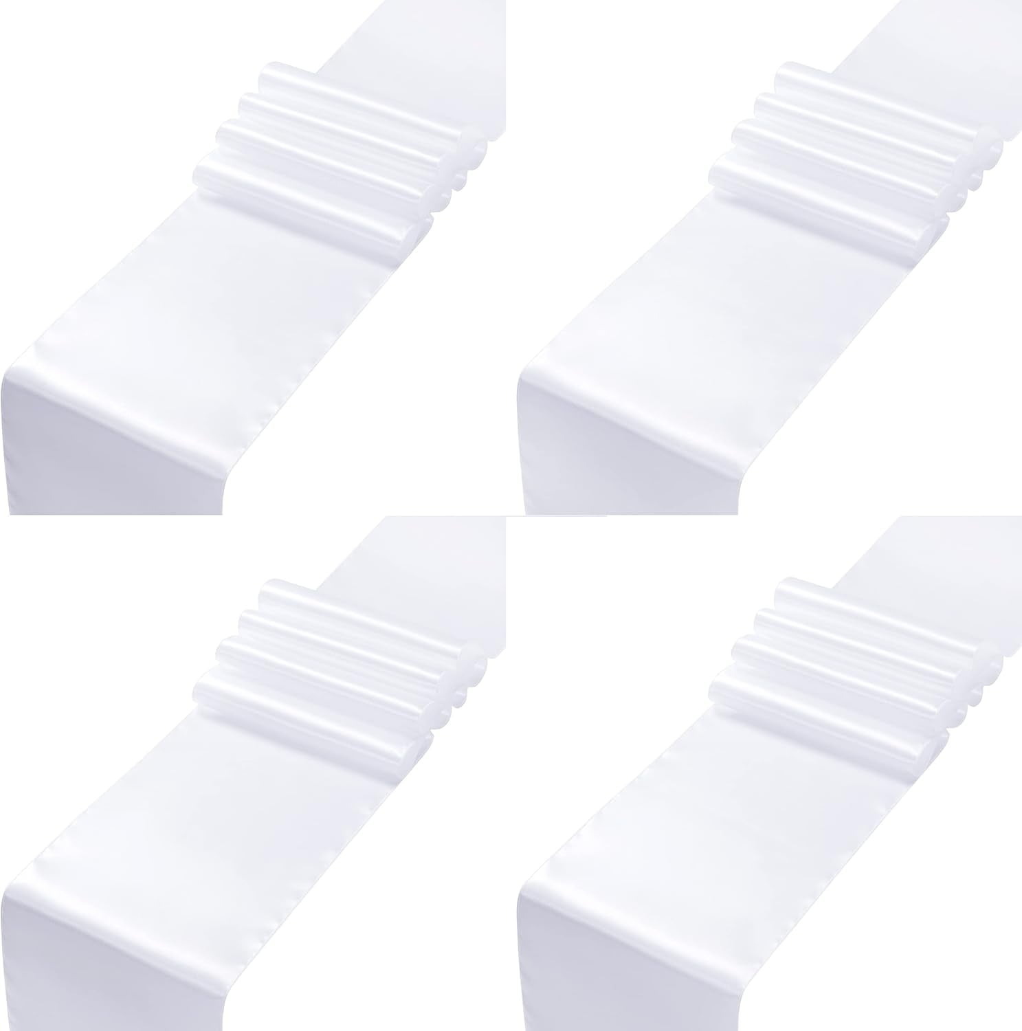 Cterwk 4 Pack Satin Table Runners 12" x 108" Smooth Fabric Decorative ...