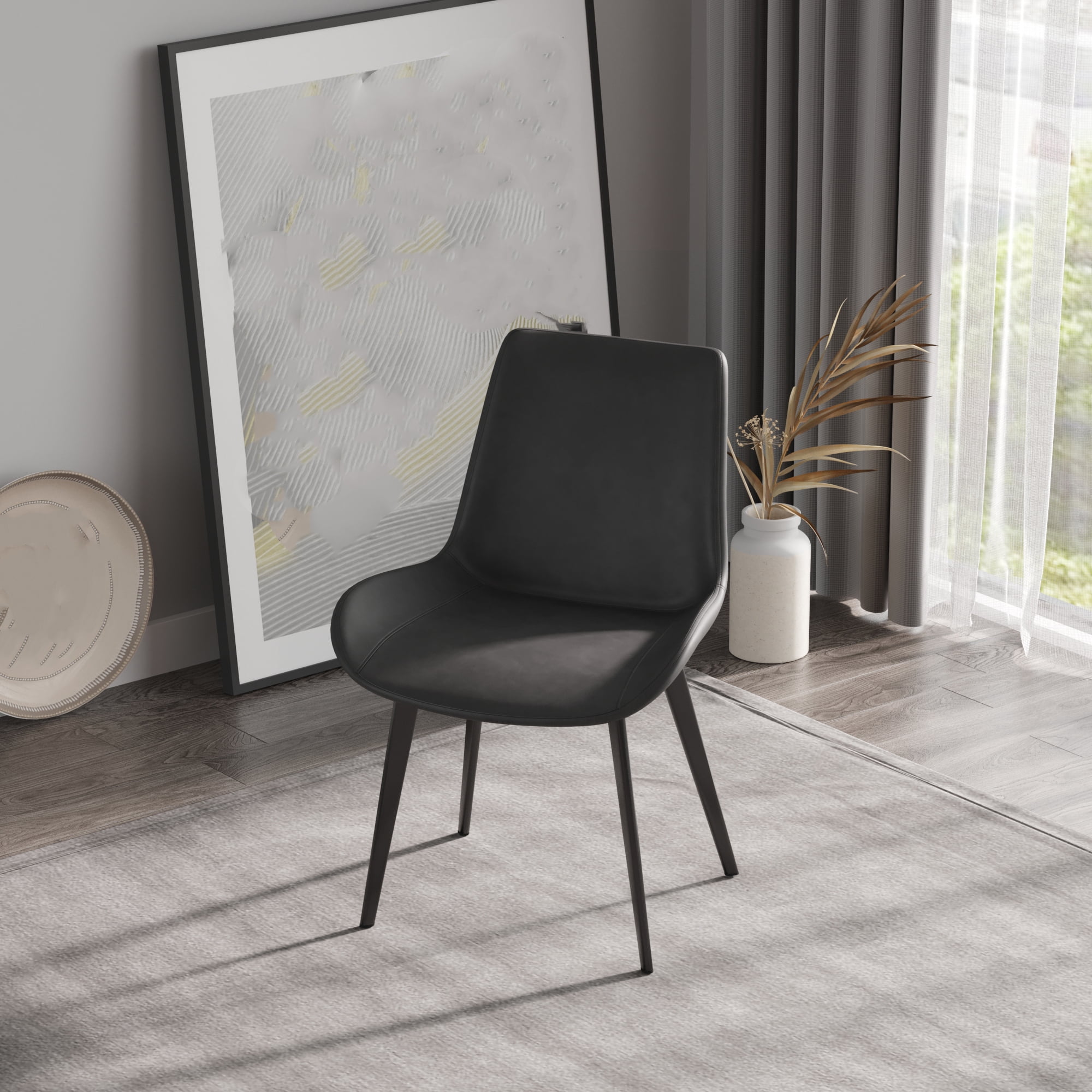 Cterwk 4 Pack Upholstered Dining Chair with Metal Legs, Armless Side ...