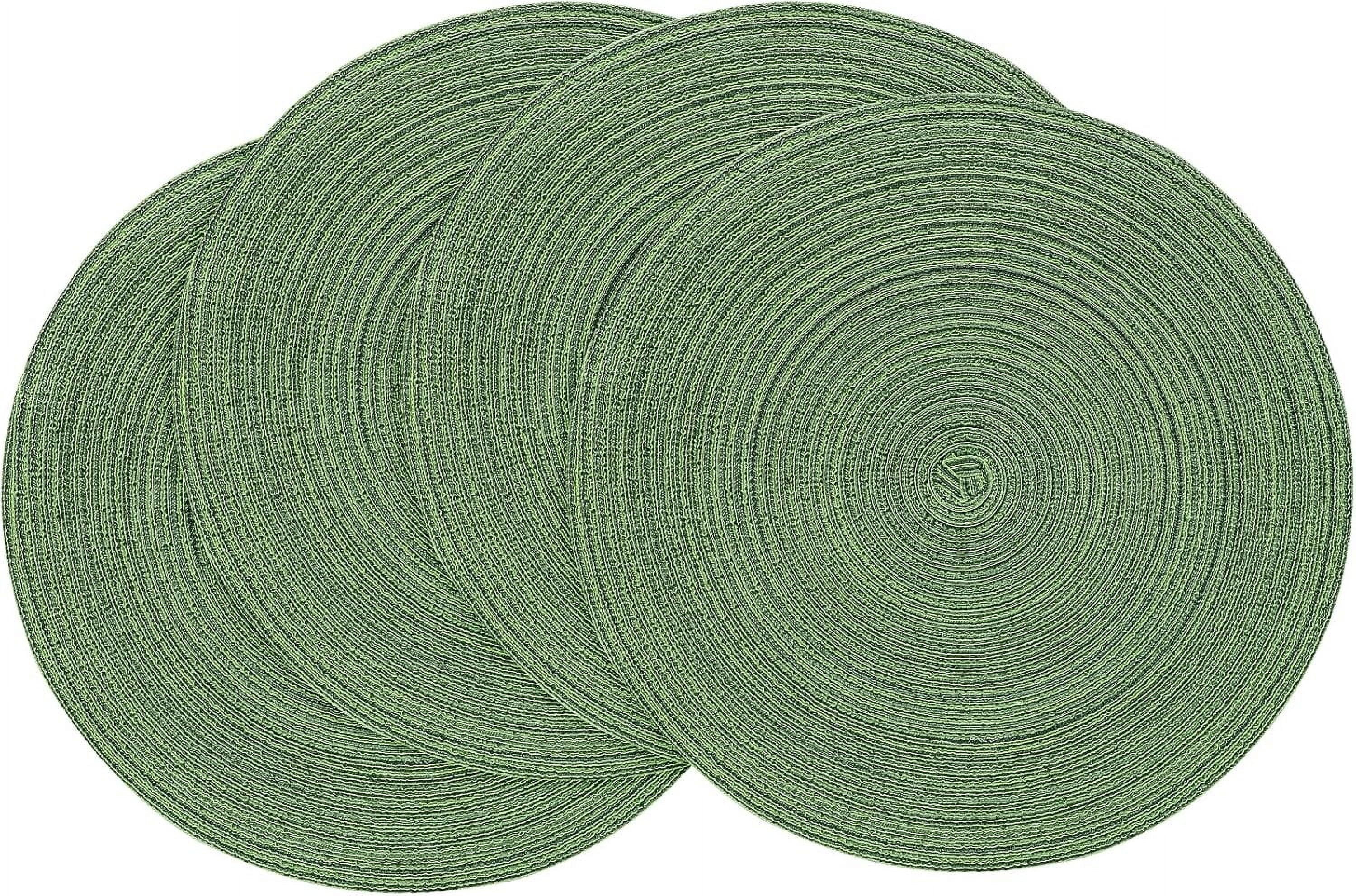 Cterwk 4 Pack Washable Woven Place Mat Non-Slip 15 inches Placemat Heat ...