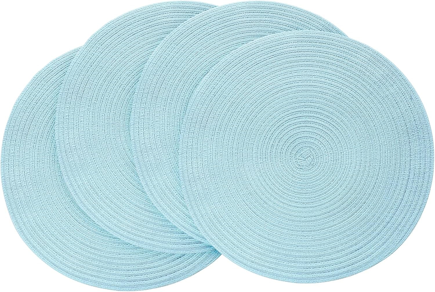 Cterwk 4 Pack Washable Woven Place Mat Non-Slip 15 inches Placemat Heat ...