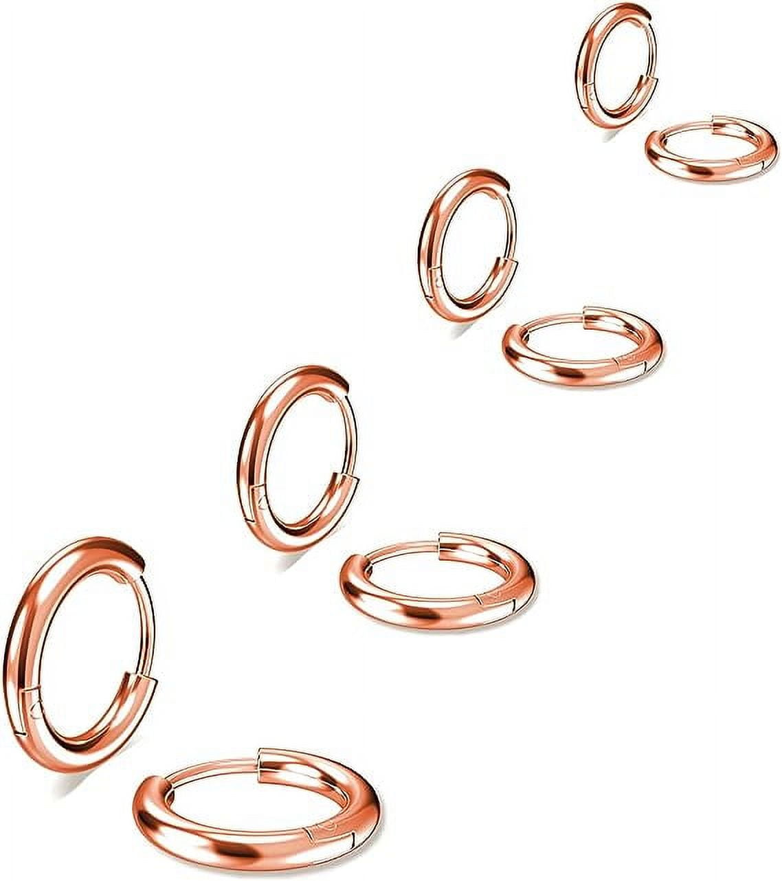 Cterwk 4 Pair 316L Stainless Steel Hoop Earrings Huggie Hoop Earrings ...