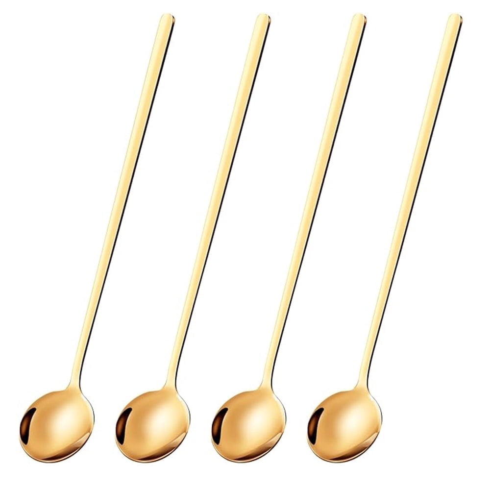 Cterwk 4 Pcs Stainless Steel Coffee Spoons, Tea Spoons Long Handle ...