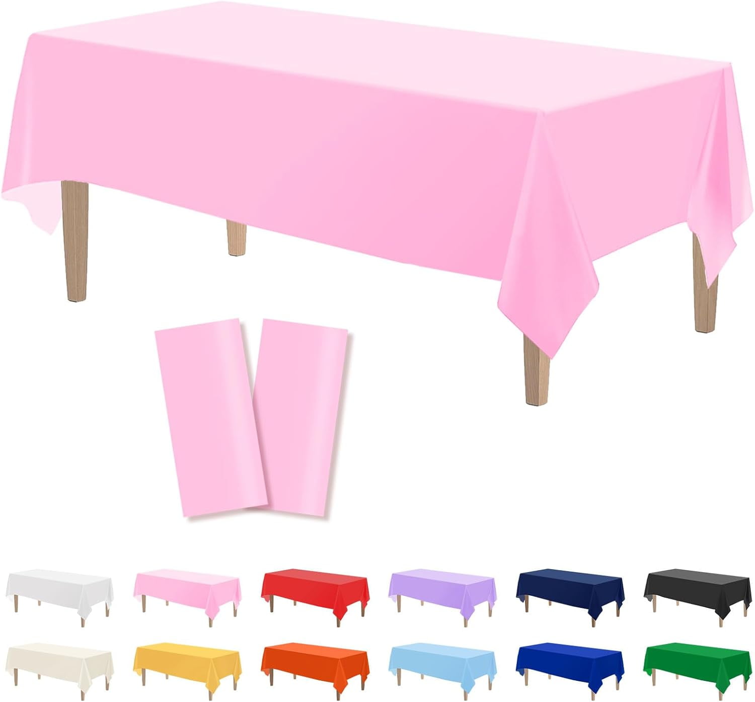 Cterwk 6 Pack Plastic Tablecloth Rectangle Disposable Table Covers 54 x ...