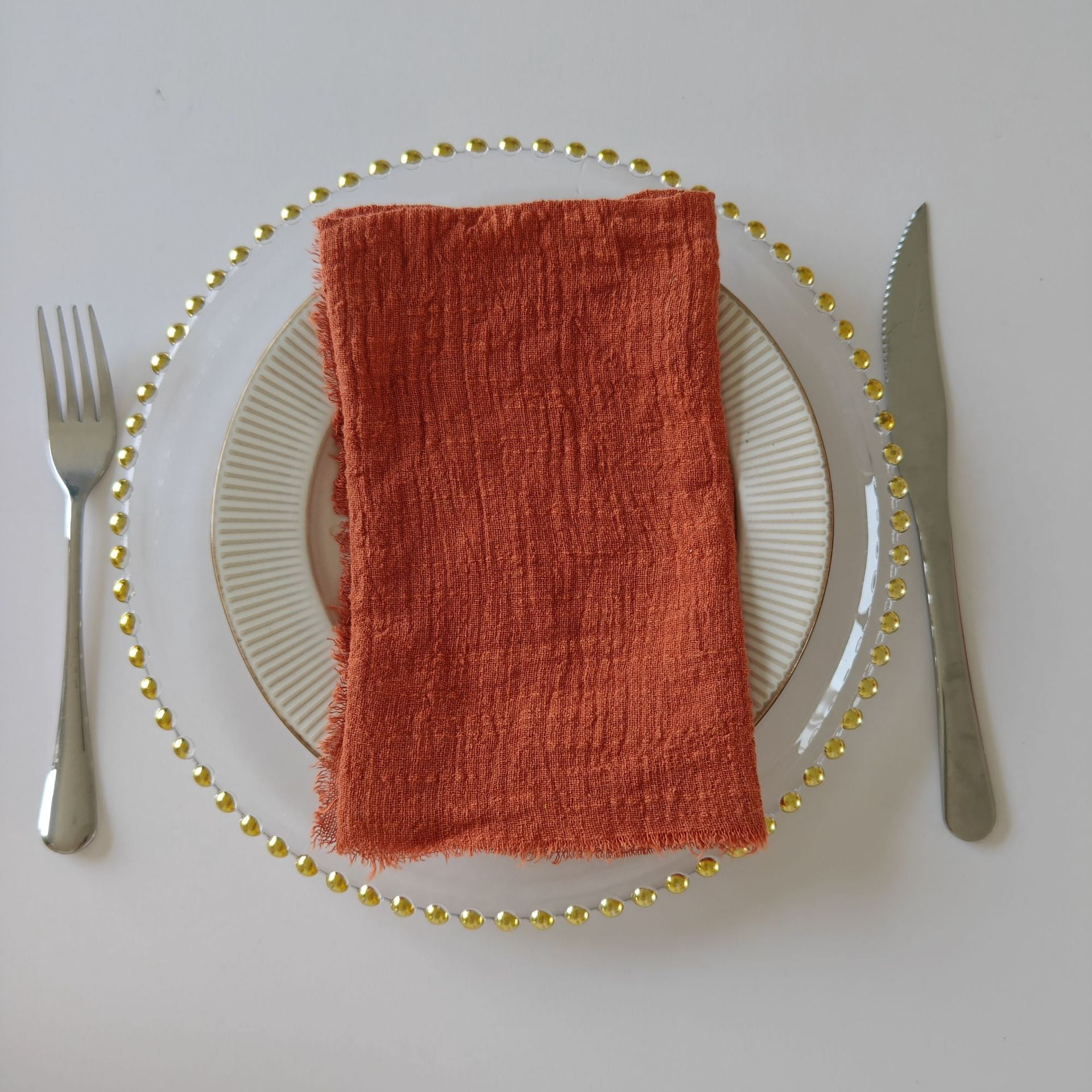 Cterwk 6 Pcs Handmade Cloth Napkins Square Rustic Napkins Cotton Napkin ...