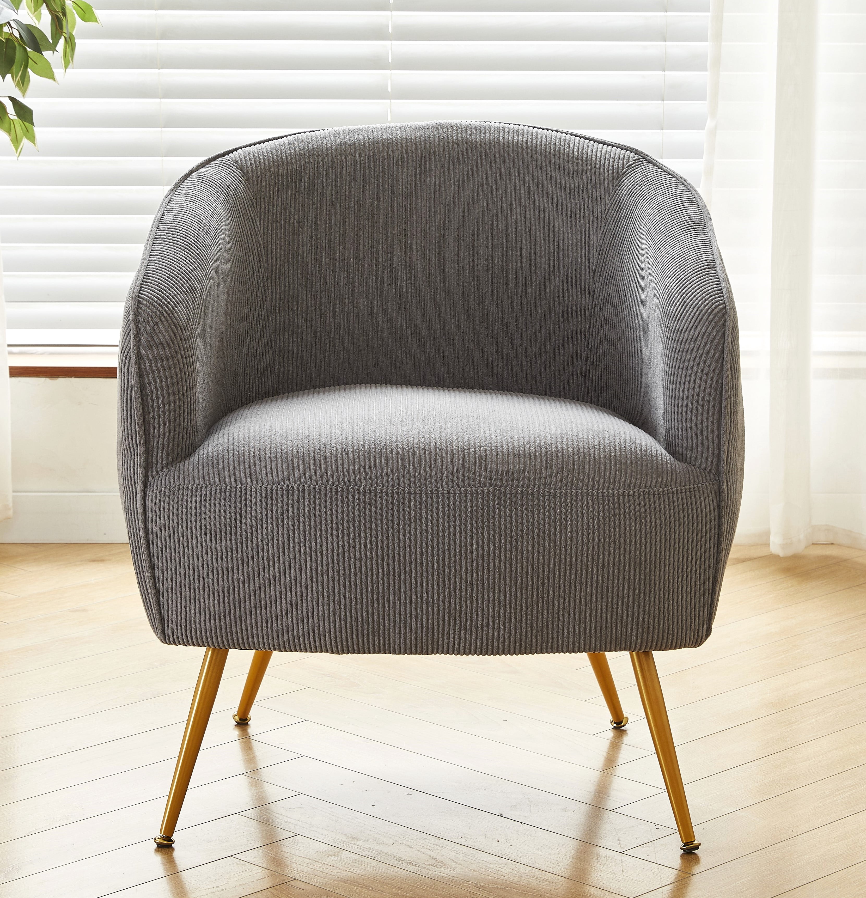 Cterwk Corduroy Accent Chair with Metal Legs, Modern Upholstered ...