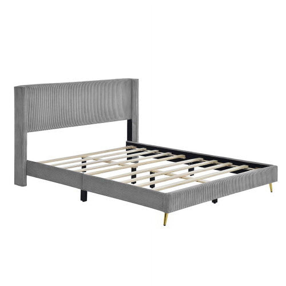 Cterwk Corduroy Platform Bed with Metal Legs, Gray - Walmart.com