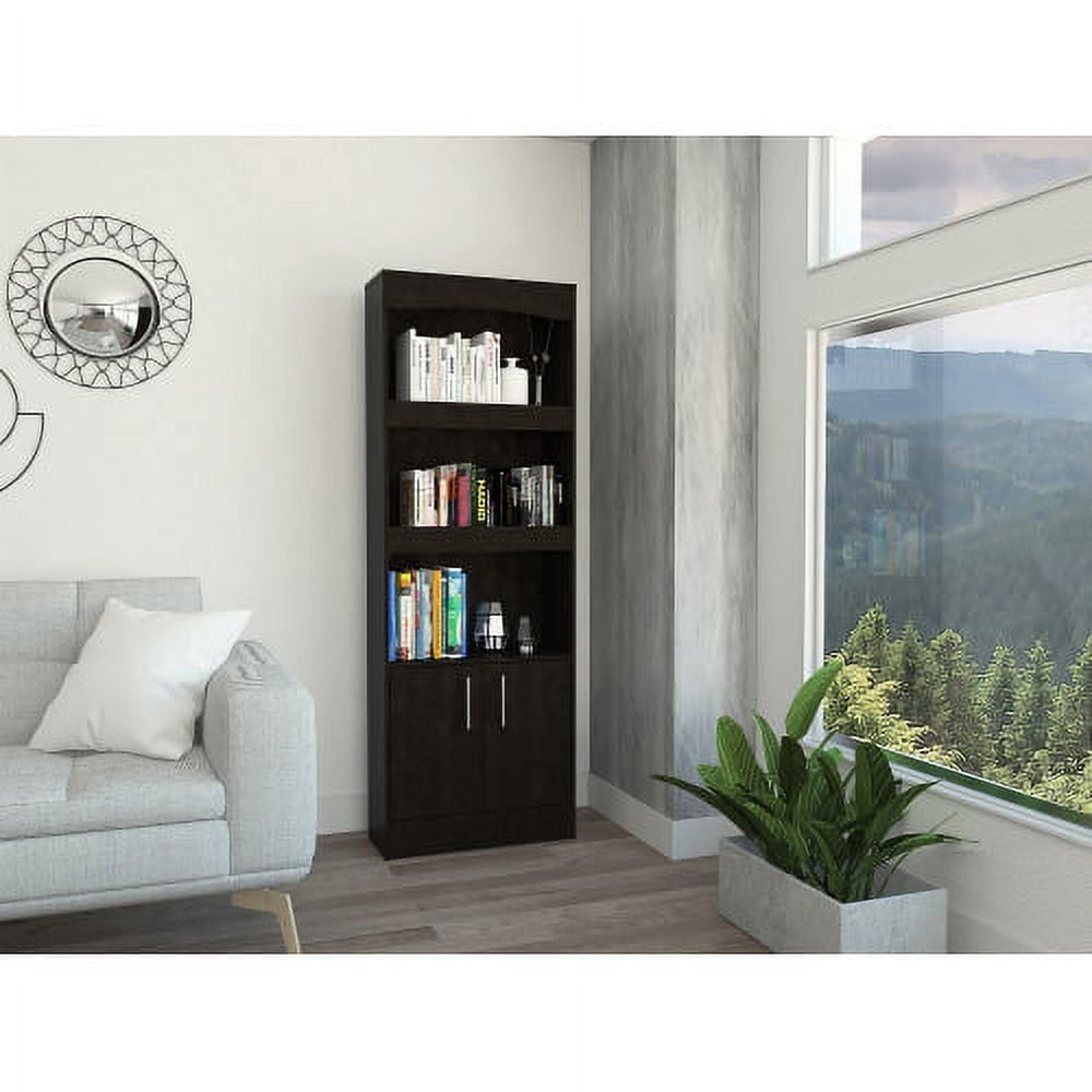 Cterwk Double Door Bookcase with 3 Shelves, Book Storage Cabinet with ...