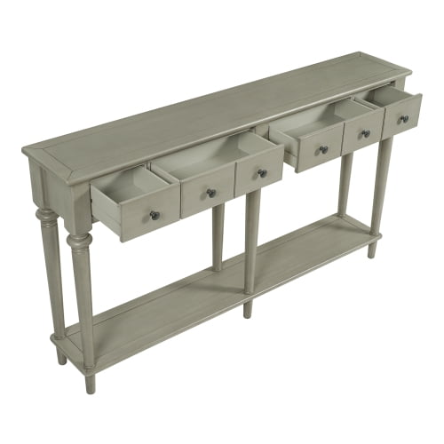 Cterwk Entryway Table with 4 Drawers and Open Shelf f, Console Table ...