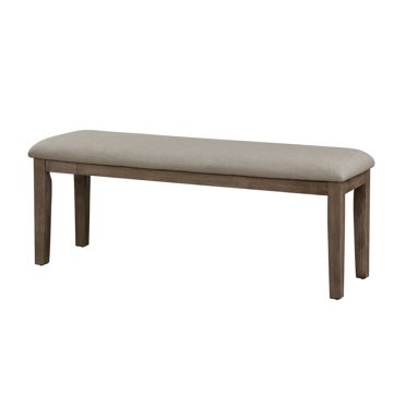 Nmkwnr Wood Frame Bench Upholstered Rustic Brown Finish Dining Bench ...