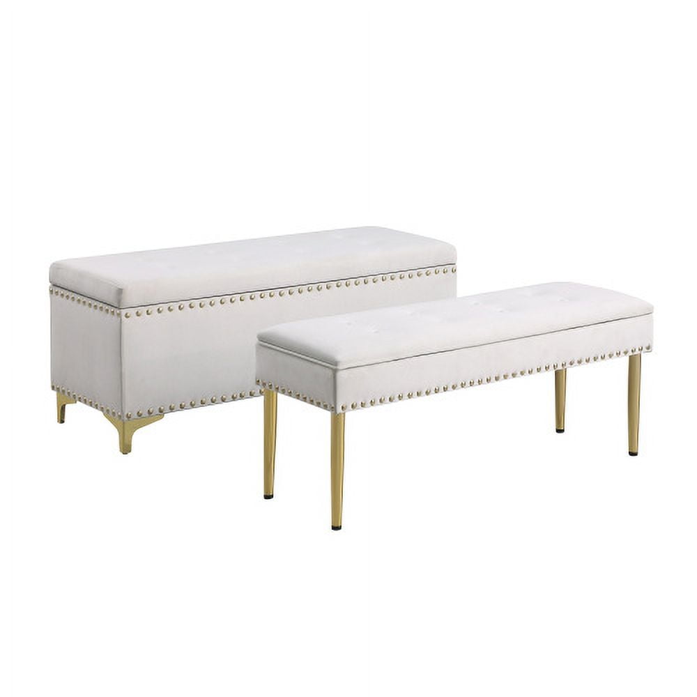 Cterwk Large Storage Benches Set, Nailhead Trim 2 in 1 Combination ...