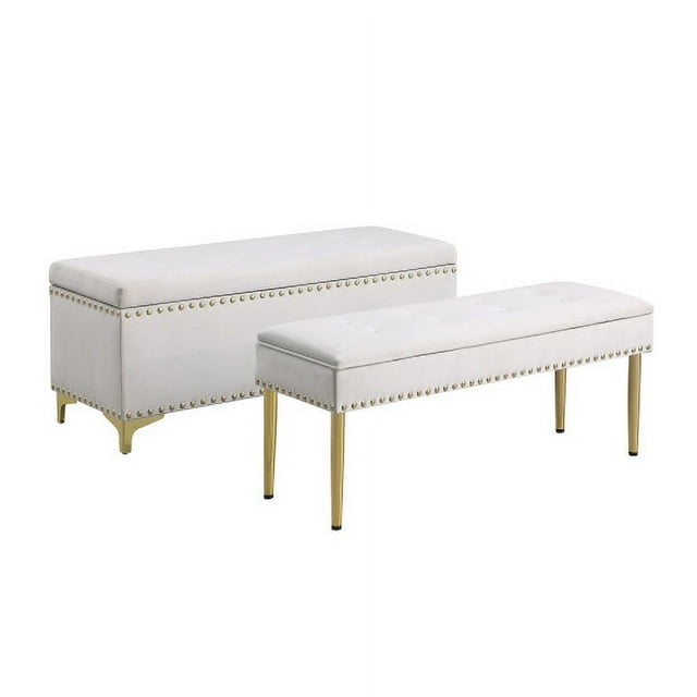 Cterwk Large Storage Benches Set, Nailhead Trim 2 in 1 Combination ...