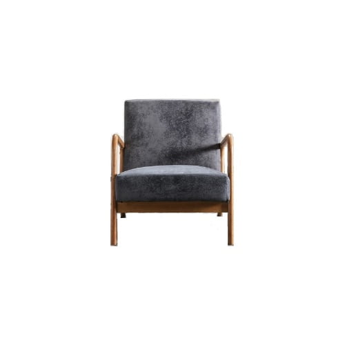 Cterwk Modern Accent Chair with Wood Frame, Microfiber Fabric Armchair ...