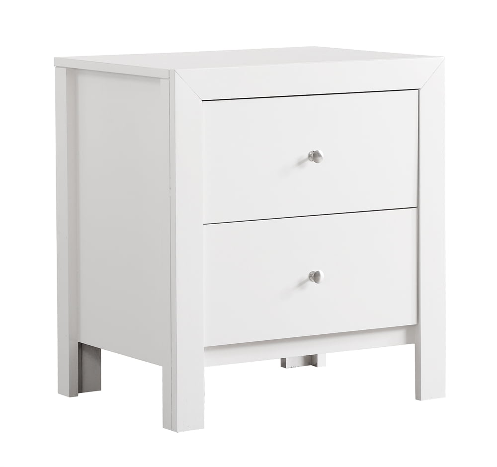 Cterwk Modern Beside Table with Handle and 2 Drawer, Wood Nightstand ...