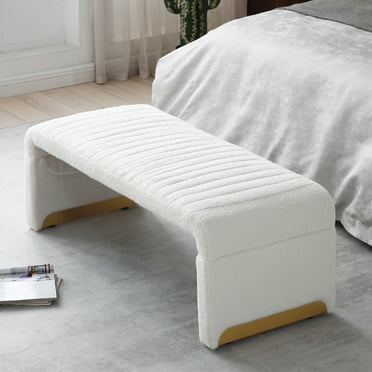 46" W Modern Ottoman Bench Set, Upholstered Nesting Bench Including ...