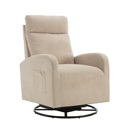 Cterwk Modern Style Upholstered Swivel Rocking Chair, Beige - Walmart.com