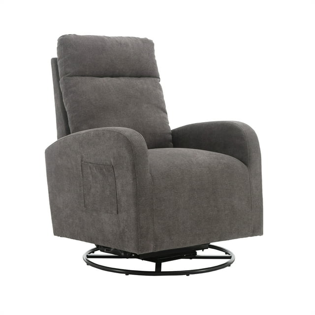 Cterwk Modern Style Upholstered Swivel Rocking Chair, Dark Gray ...