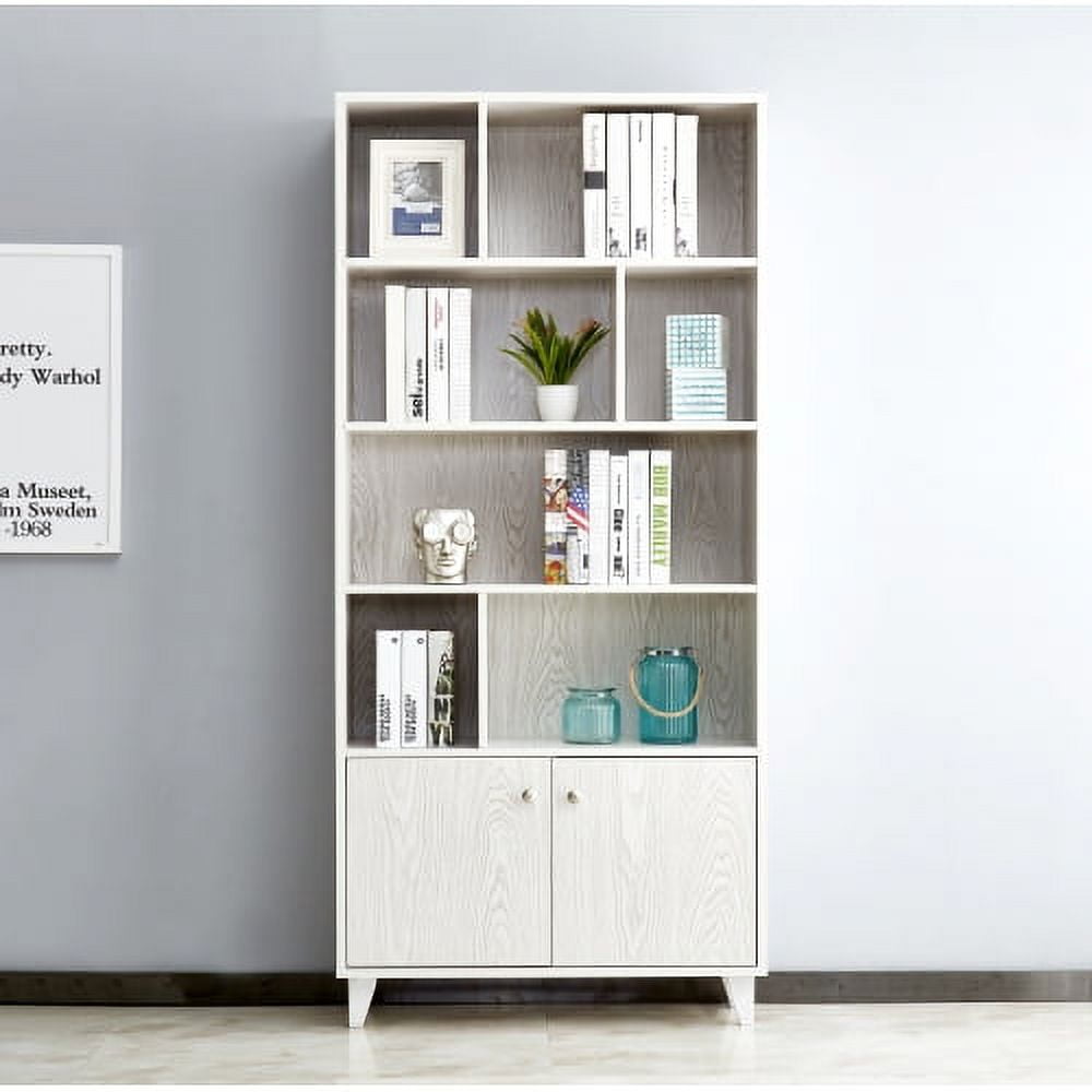 Cterwk Open Wood Bookcase Bookshelf Book Storage Shelf with Cabinet ...