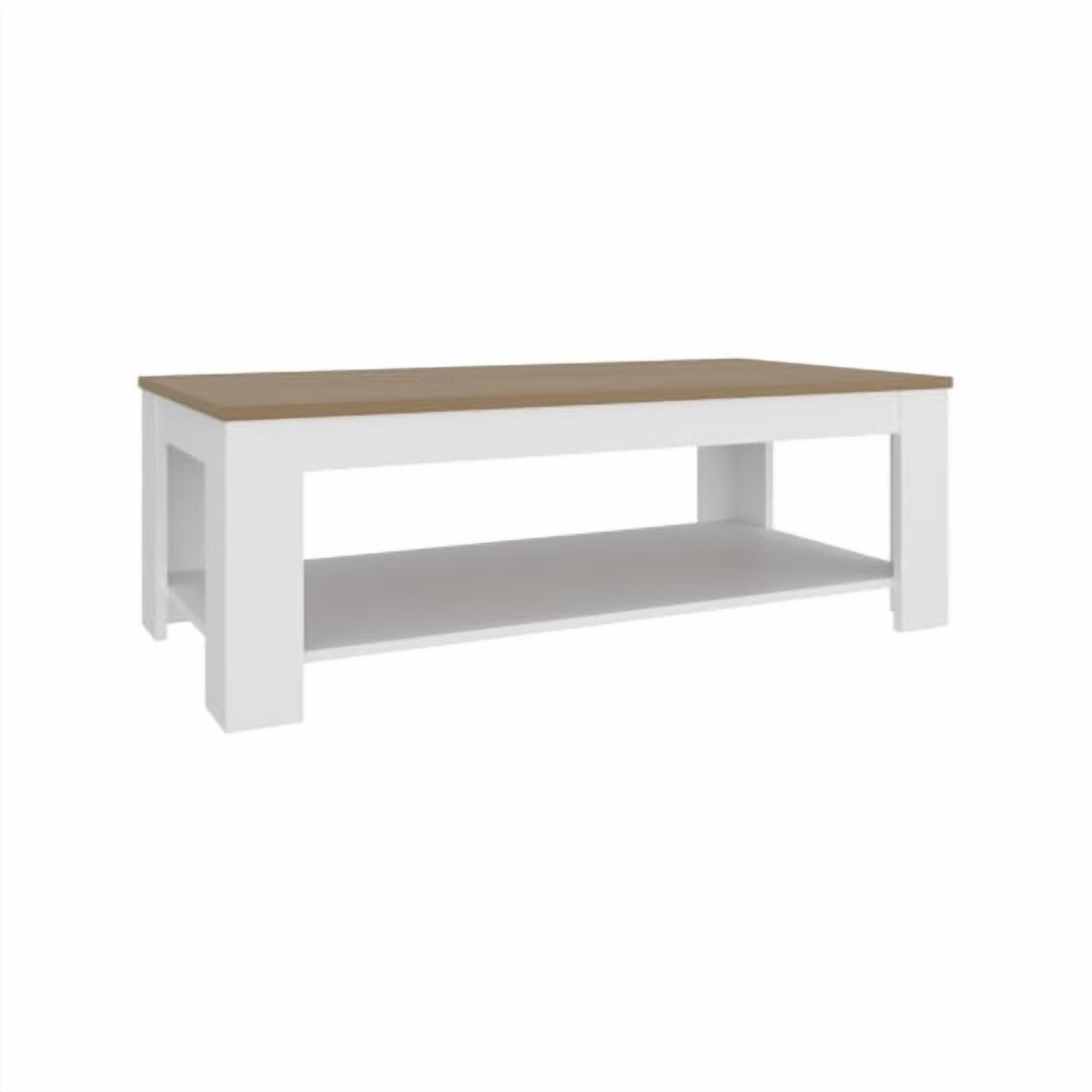 Cterwk Rectangle Coffee Table with Open Storage Shelf, Modern End Table ...
