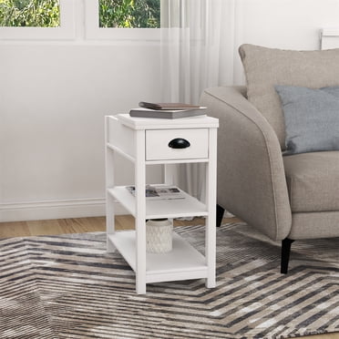 SAFAVIEH Athena Solid 1 Drawer Accent Table, Distressed White - Walmart.com