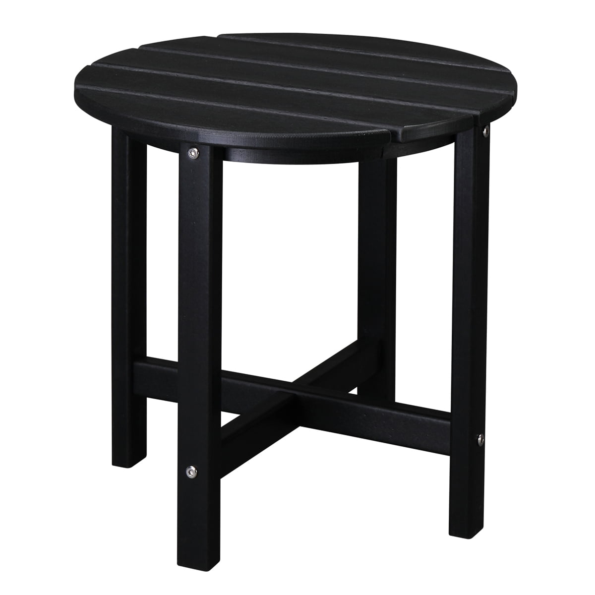 Cterwk Single Layer Round HDPE Side Table,Black - Walmart.com