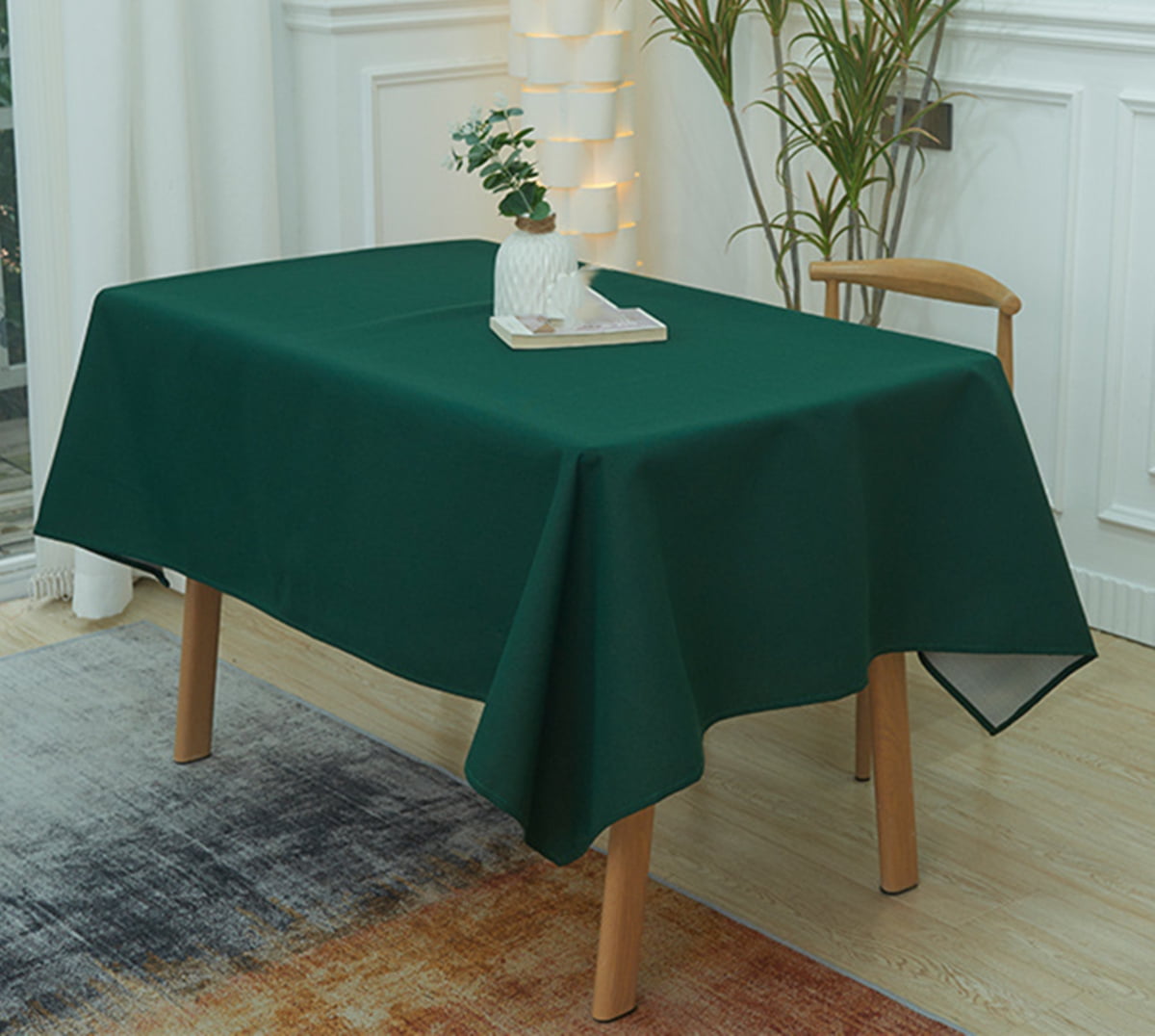Cterwk Soft Linen Table Cloths Solid Color Tablecloth Waterproof Table ...