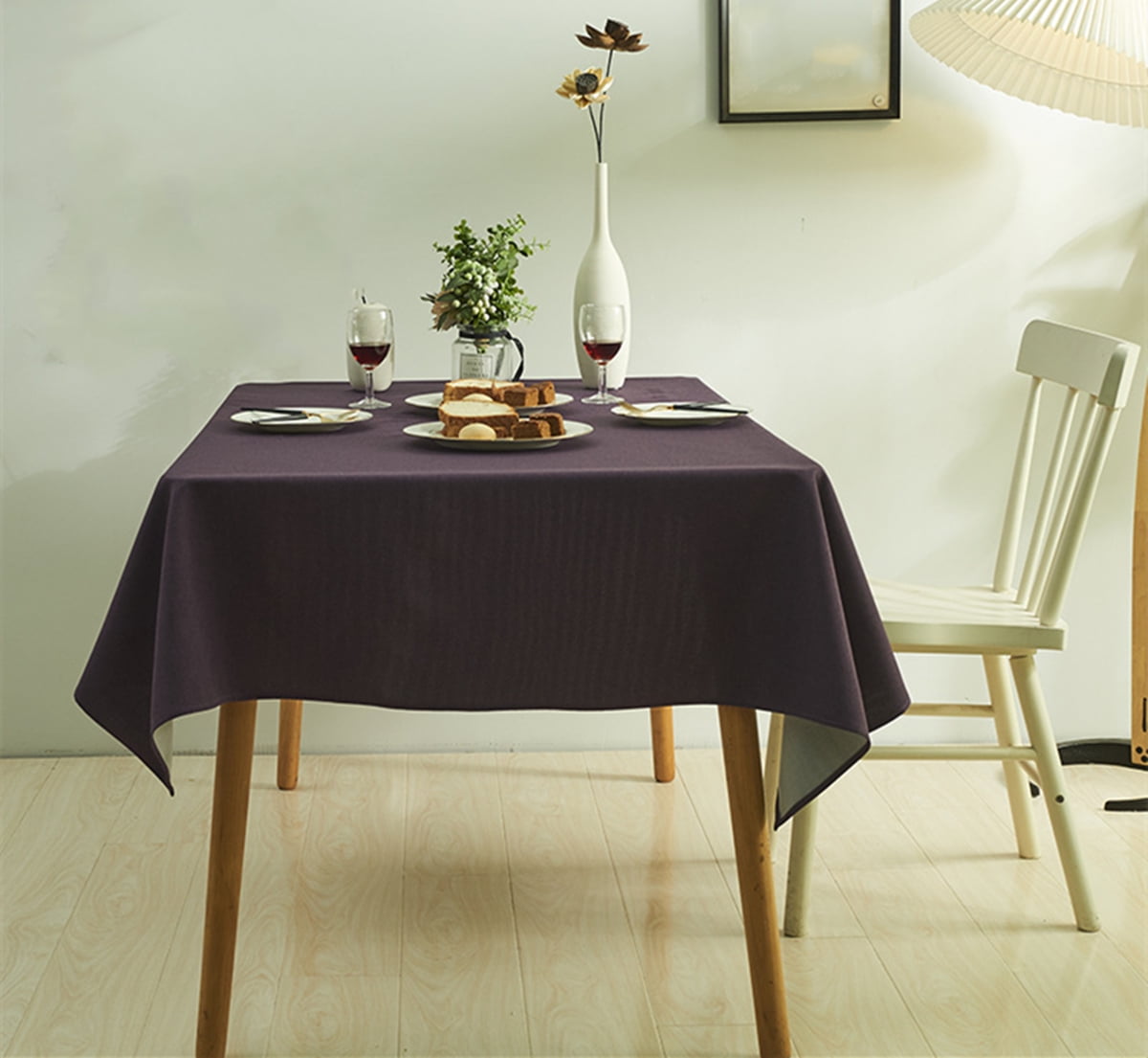 Cterwk Soft Linen Table Cloths Solid Color Tablecloth Waterproof Table ...