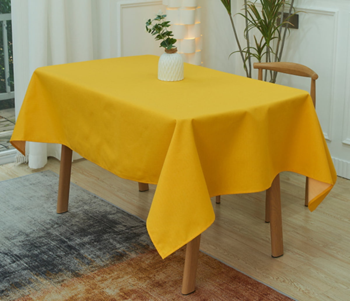 Cterwk Soft Linen Table Cloths Solid Color Tablecloth Waterproof Table ...