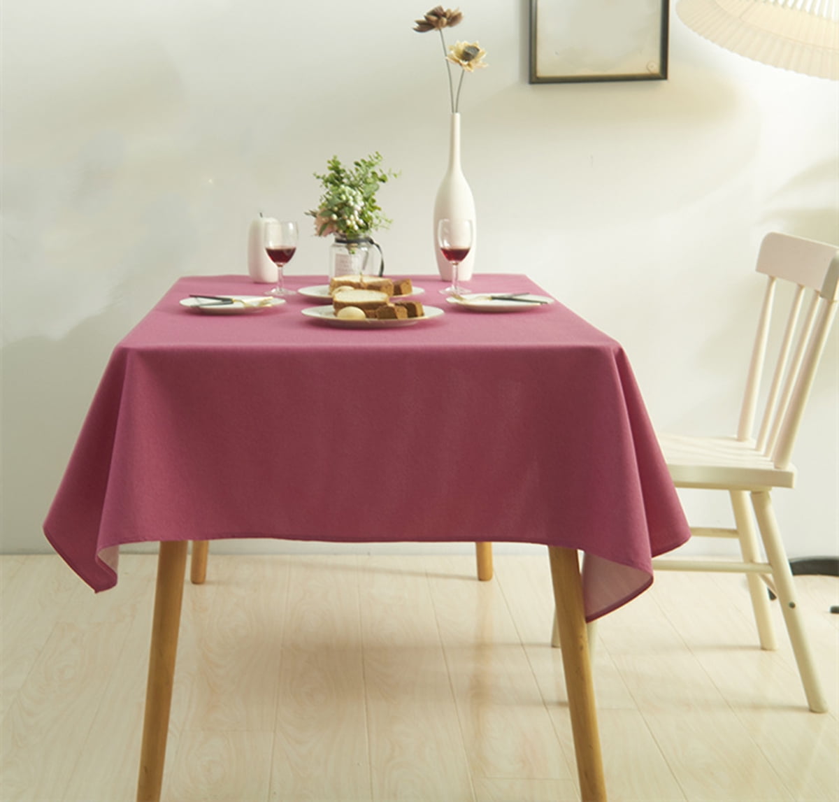Cterwk Soft Linen Table Cloths Solid Color Tablecloth Waterproof Table ...