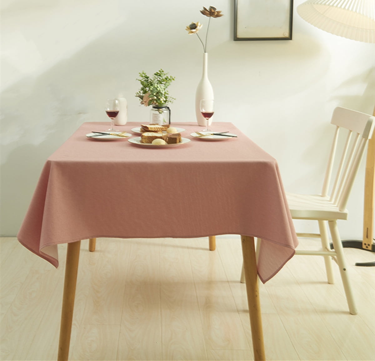 Cterwk Soft Linen Table Cloths Solid Color Tablecloth Waterproof Table ...