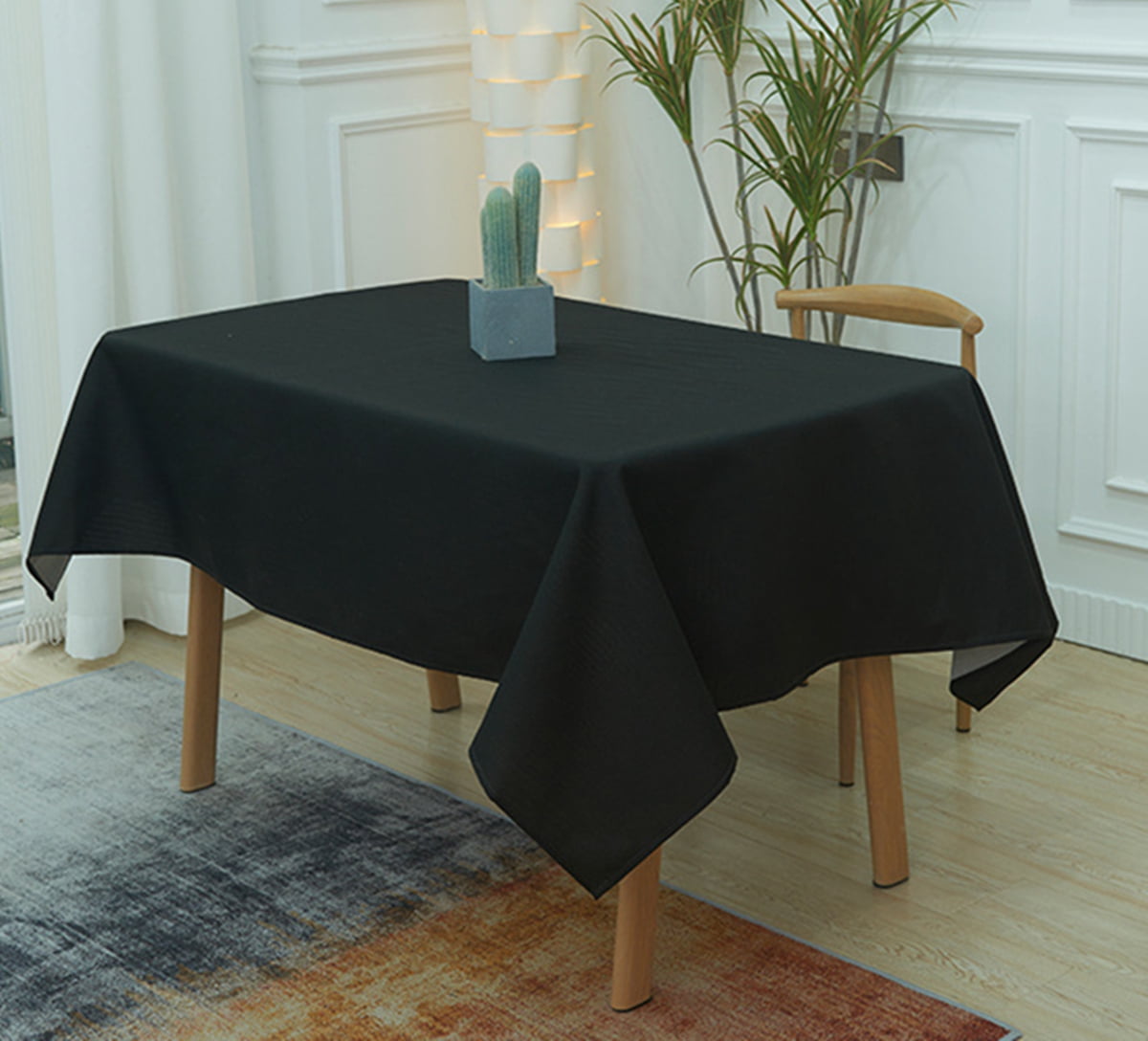 Cterwk Soft Linen Table Cloths Solid Color Tablecloth Waterproof Table ...
