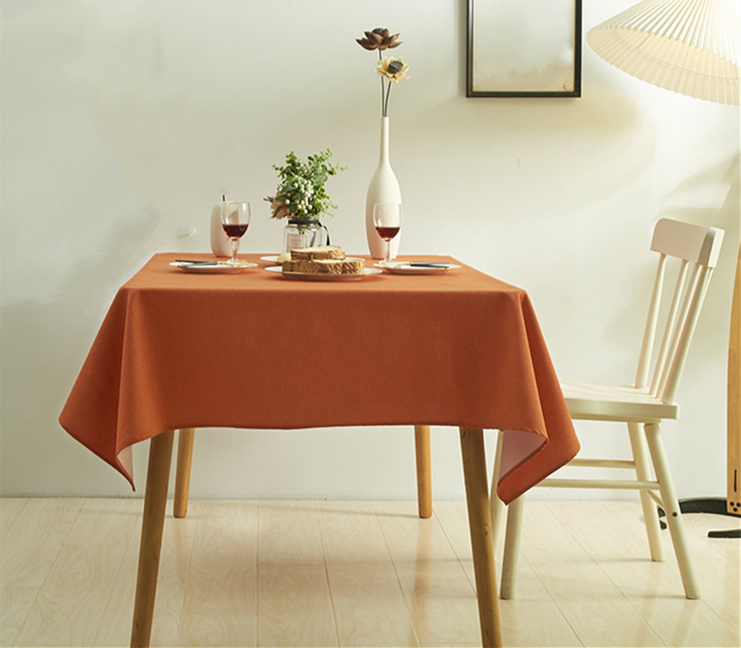 Cterwk Soft Linen Table Cloths Solid Color Tablecloth Waterproof Table ...