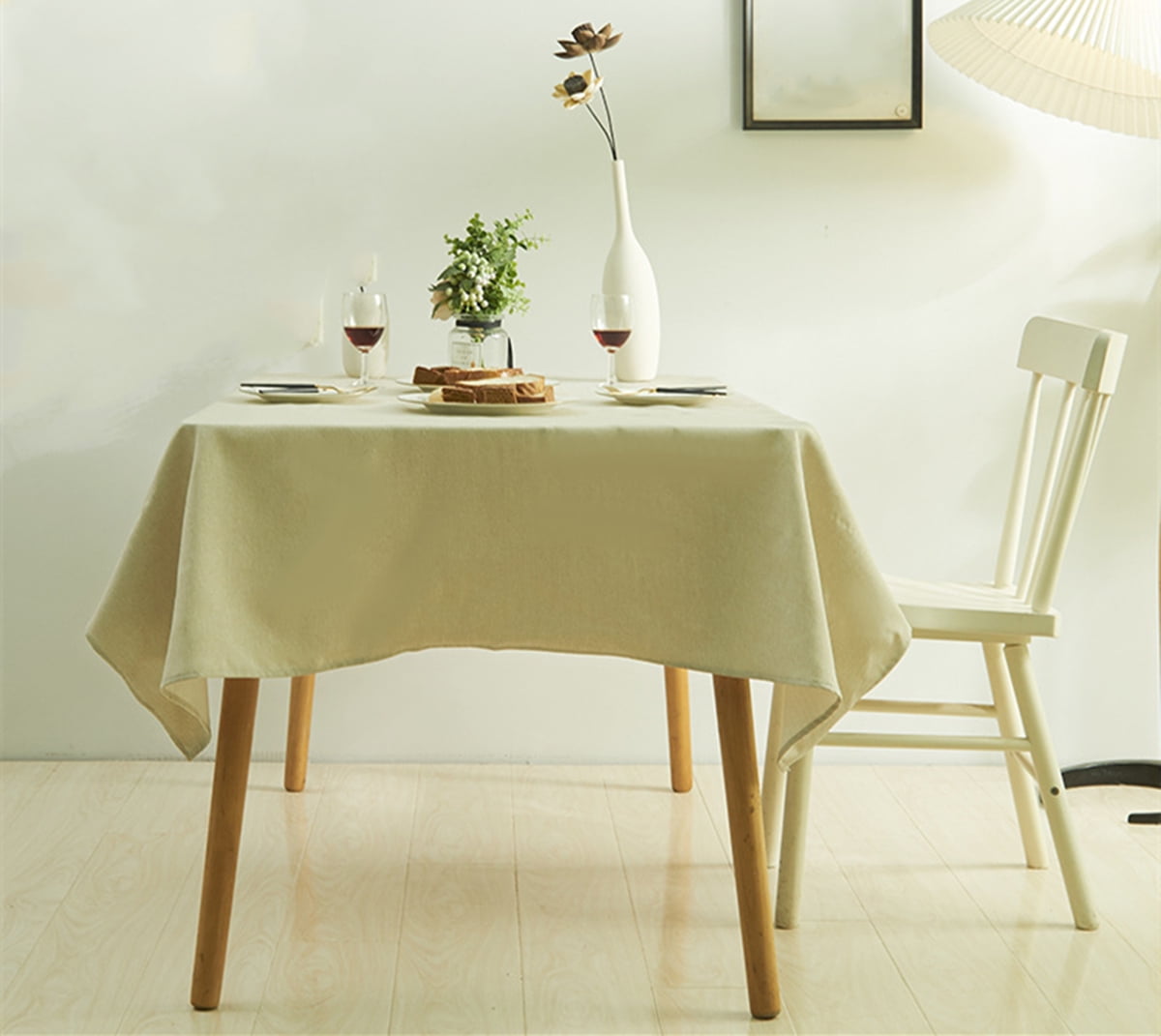 Cterwk Soft Linen Table Cloths Solid Color Tablecloth Waterproof Table ...