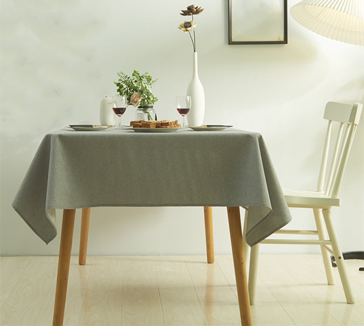 Cterwk Soft Linen Table Cloths Solid Color Tablecloth Waterproof Table ...