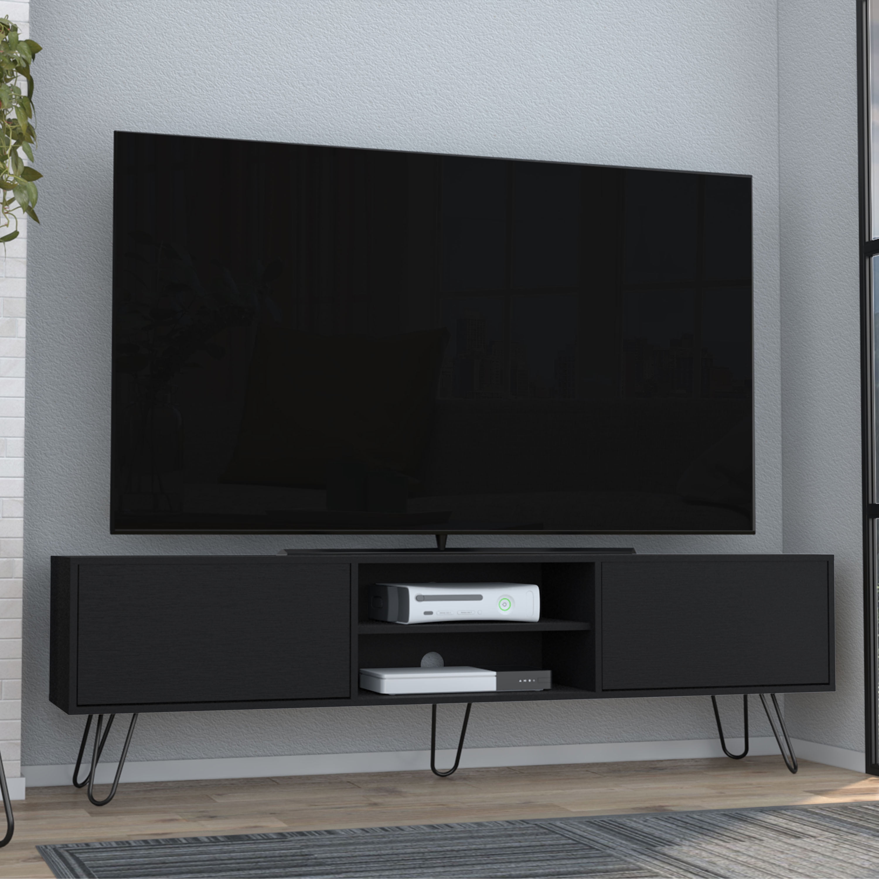 Cterwk TV Stand for TVs up to 55", Entertainment Center Table with Open ...
