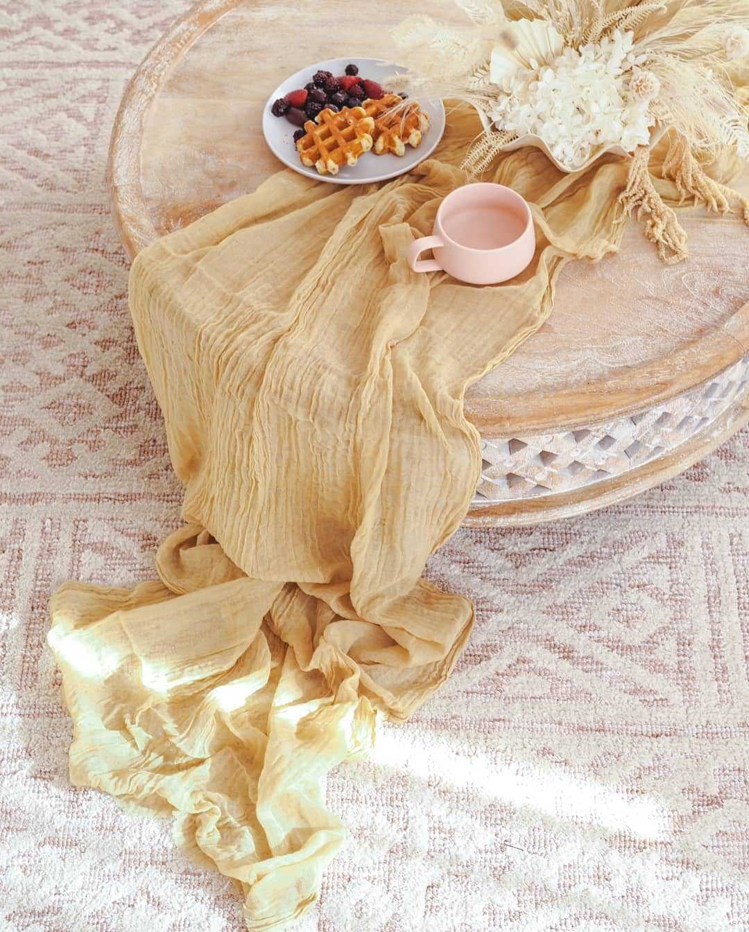 Cterwk Table Runner Sheer Cheesecloth Table Runner for Wedding Holiday ...