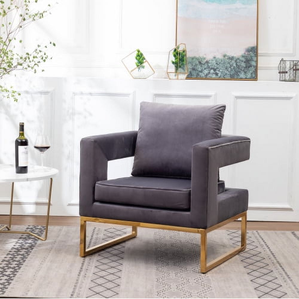 Cterwk Upholstered Accent Chair with Metal Base, Armchair for Living ...