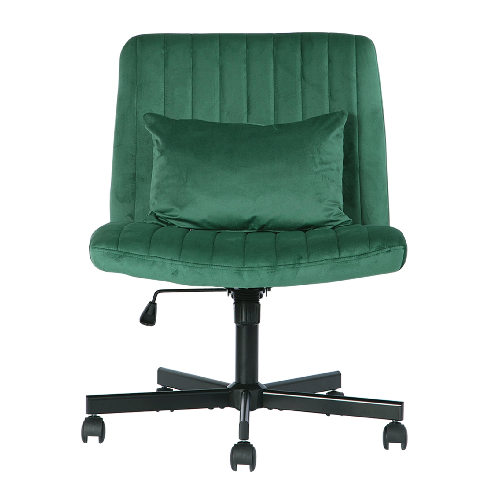 Cterwk Velvet Upholstered Armless Office Chair with Wheels, Modern ...