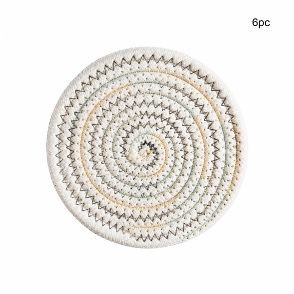 Cthrlog Woven Cotton Coasters Drink Coasters Coffee Table Decor Round ...