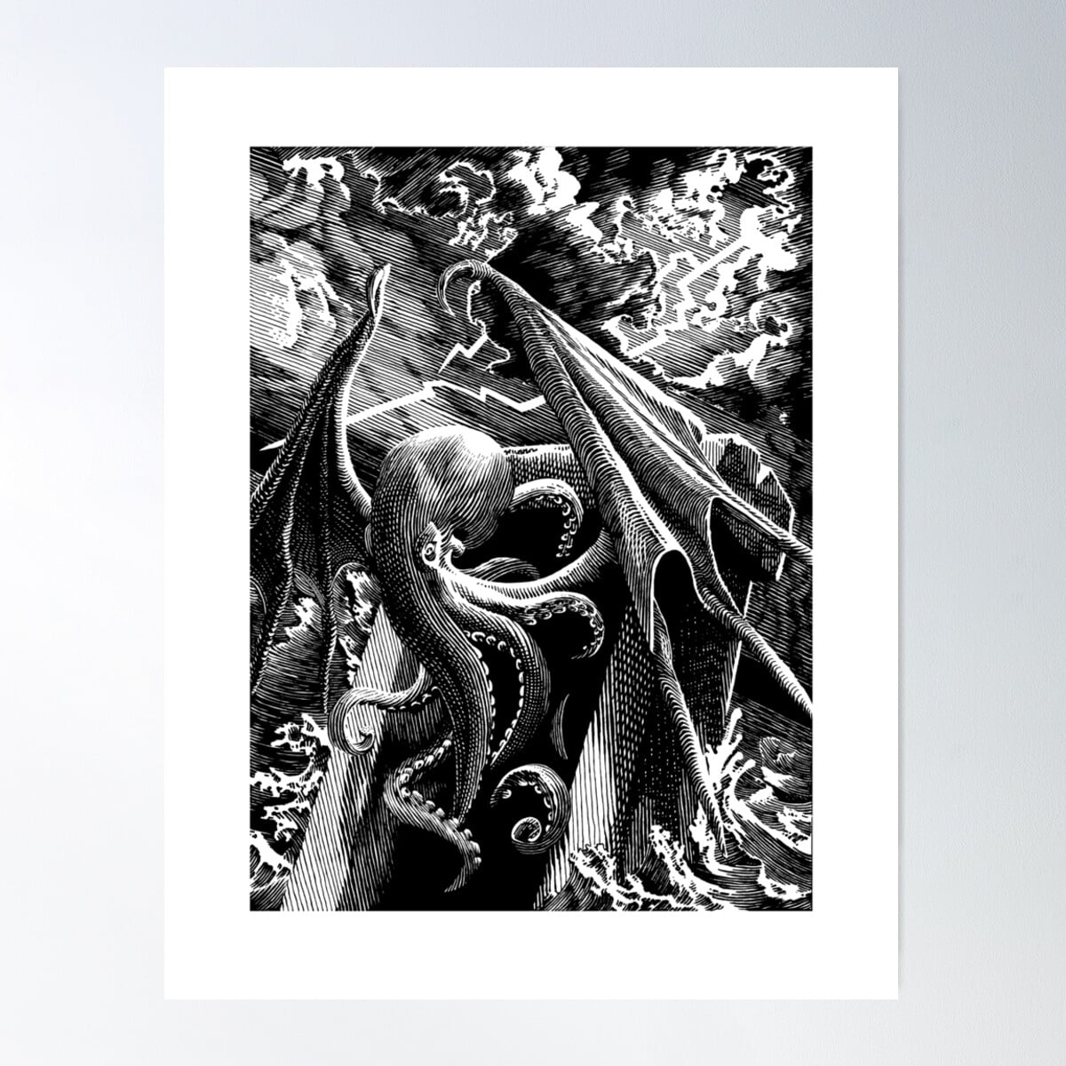 Cthulhu Awoken Poster Wall Art, Modern Wall Decor For Living Room ...