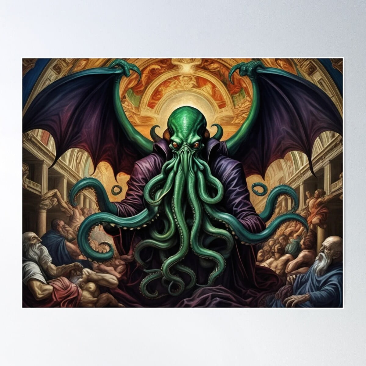 Cthulhu Classical Art, Horror, Lovecraft, Digital Painting Poster Wall ...