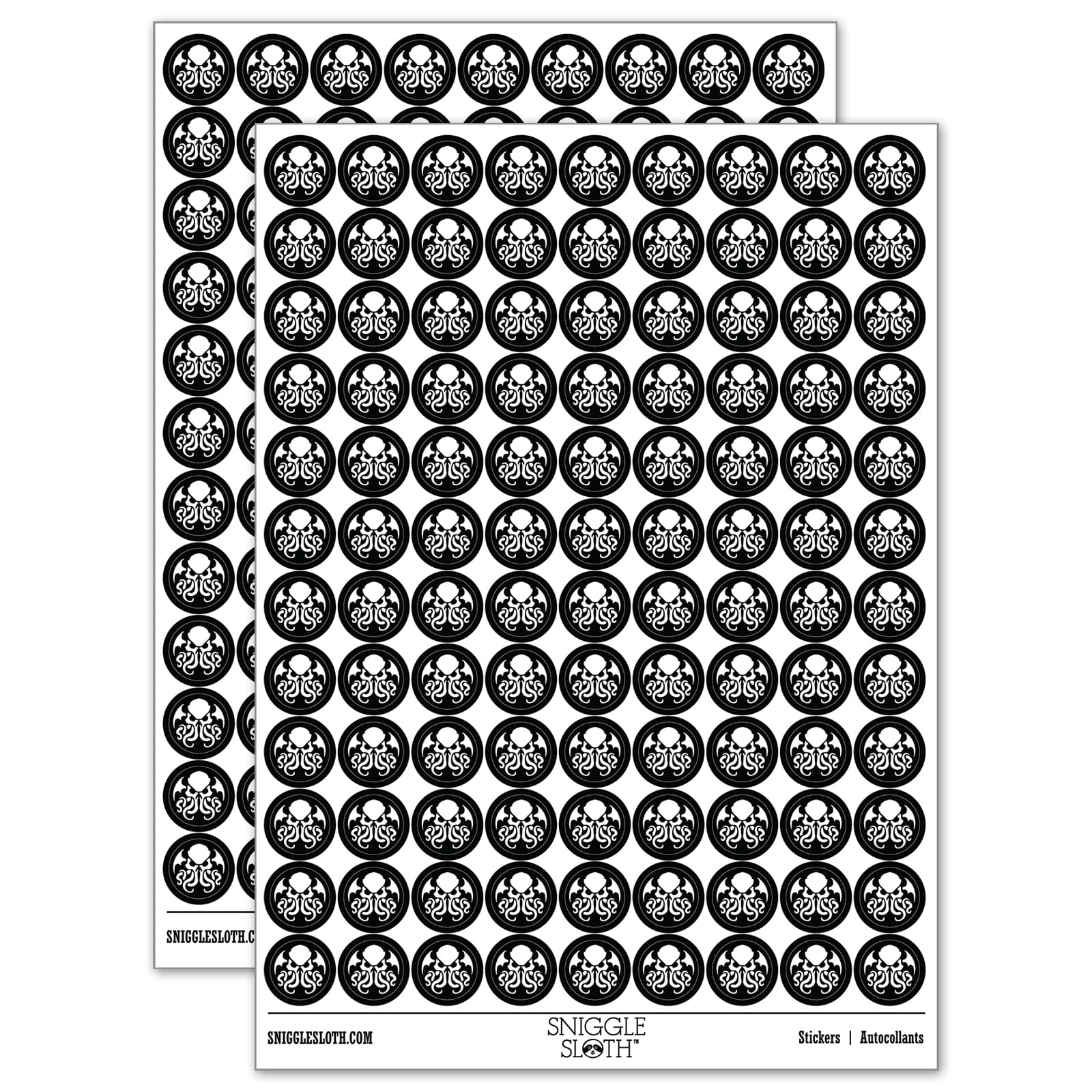 Cthulhu Eldritch Horror Scary 200+ Round Stickers - Black - Matte ...