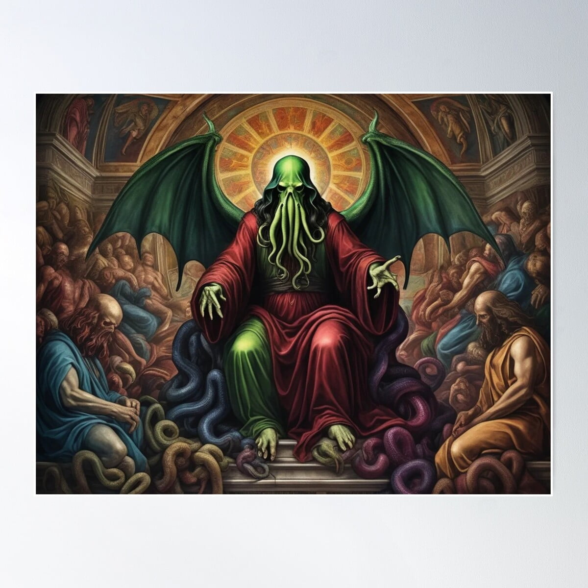 Cthulhu Fresco, Horror, Lovecraft, Digital Painting Poster Wall Art ...