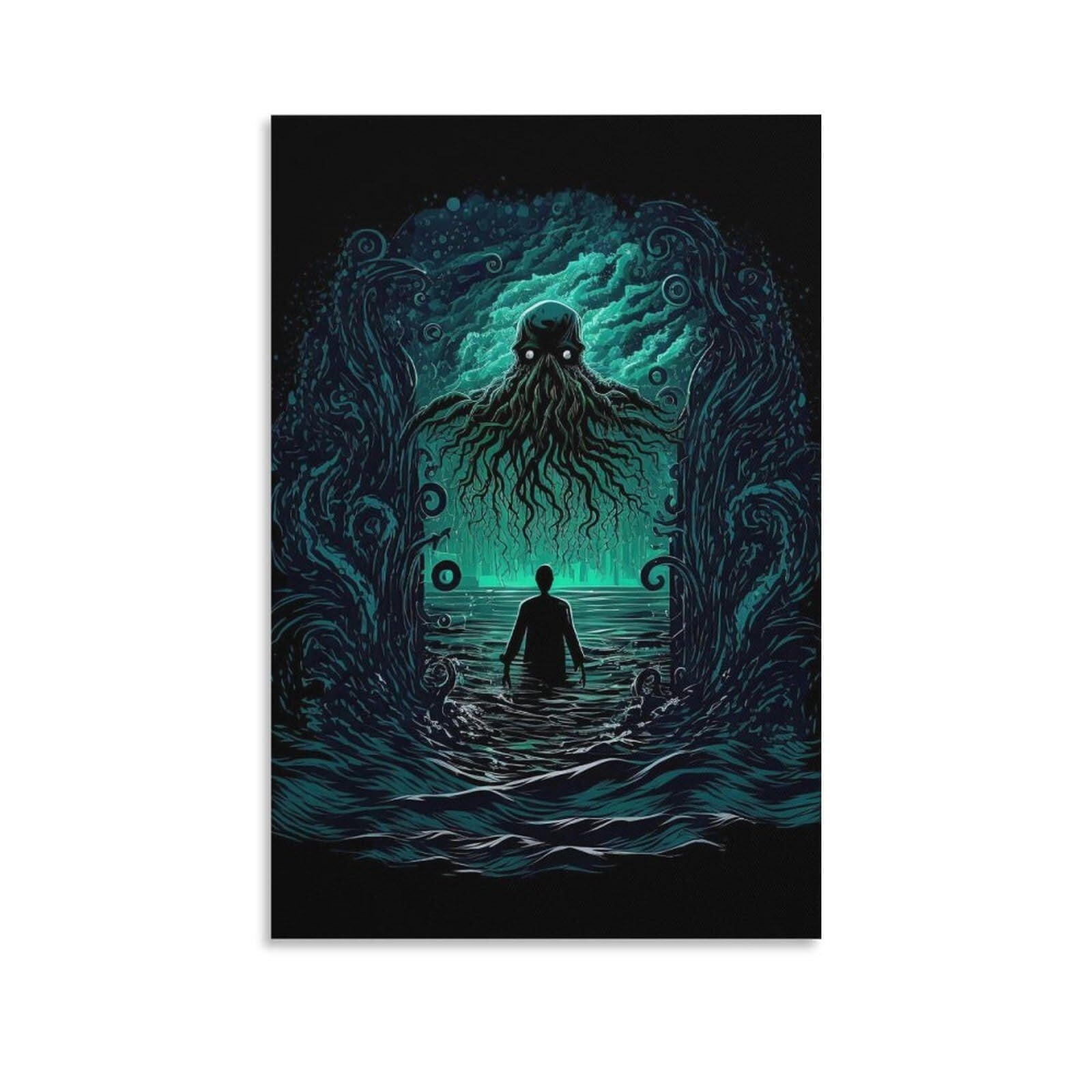 Cthulhu HP Lovecraft Inspired Art Print, Lovecraftian Poster, Book ...