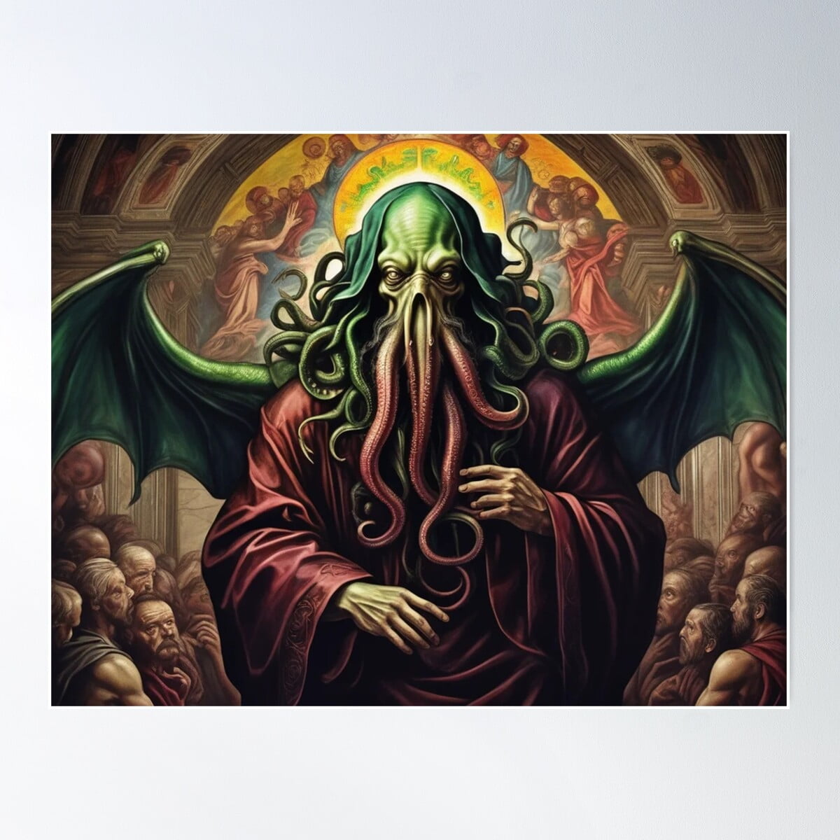 Cthulhu Messiah, Horror, Lovecraft, Digital Painting Poster Wall Art ...
