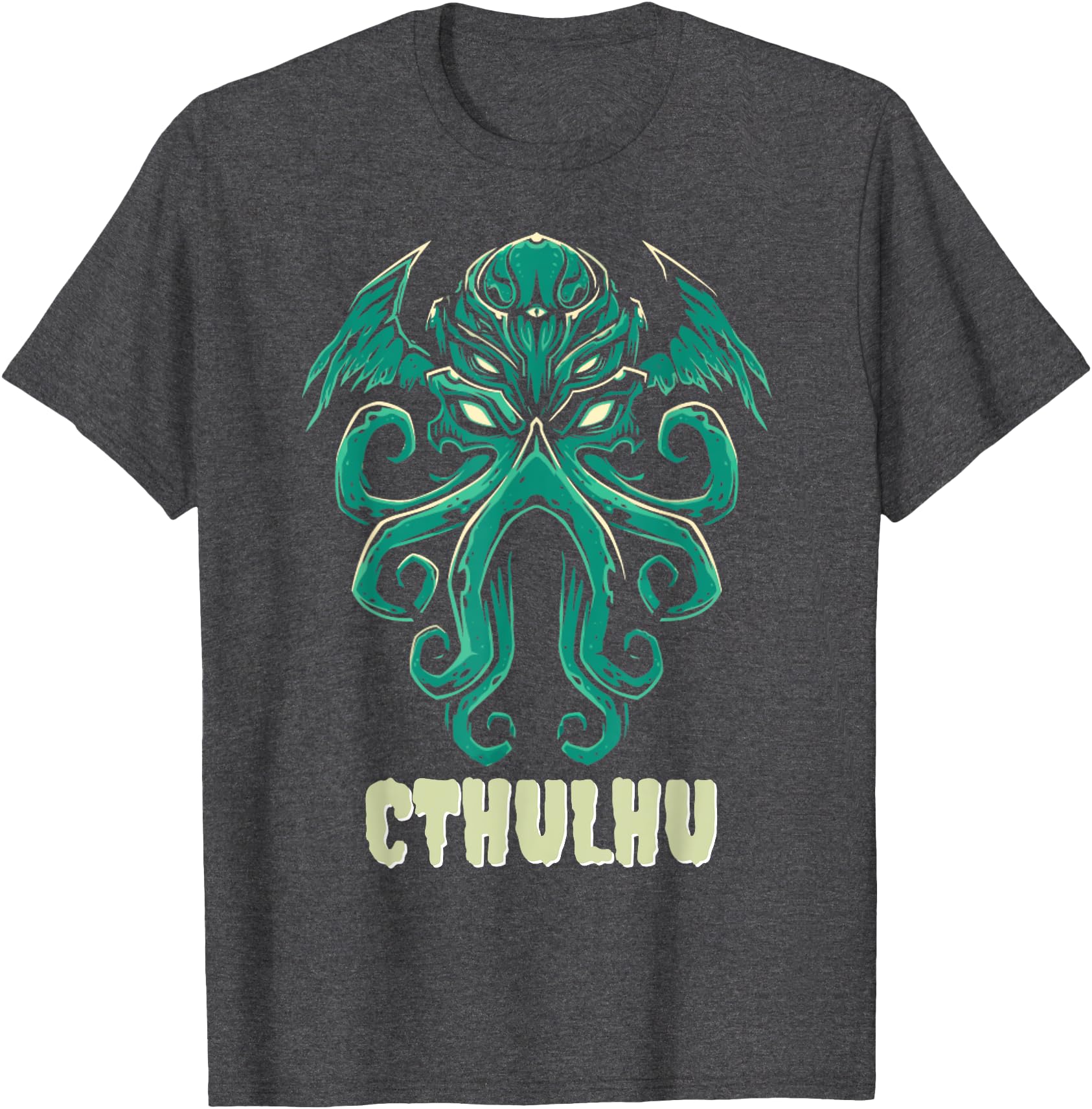 Cthulhu Mythos Face Softstyle Unisex T-Shirt,Dark Heather Grey Color ...