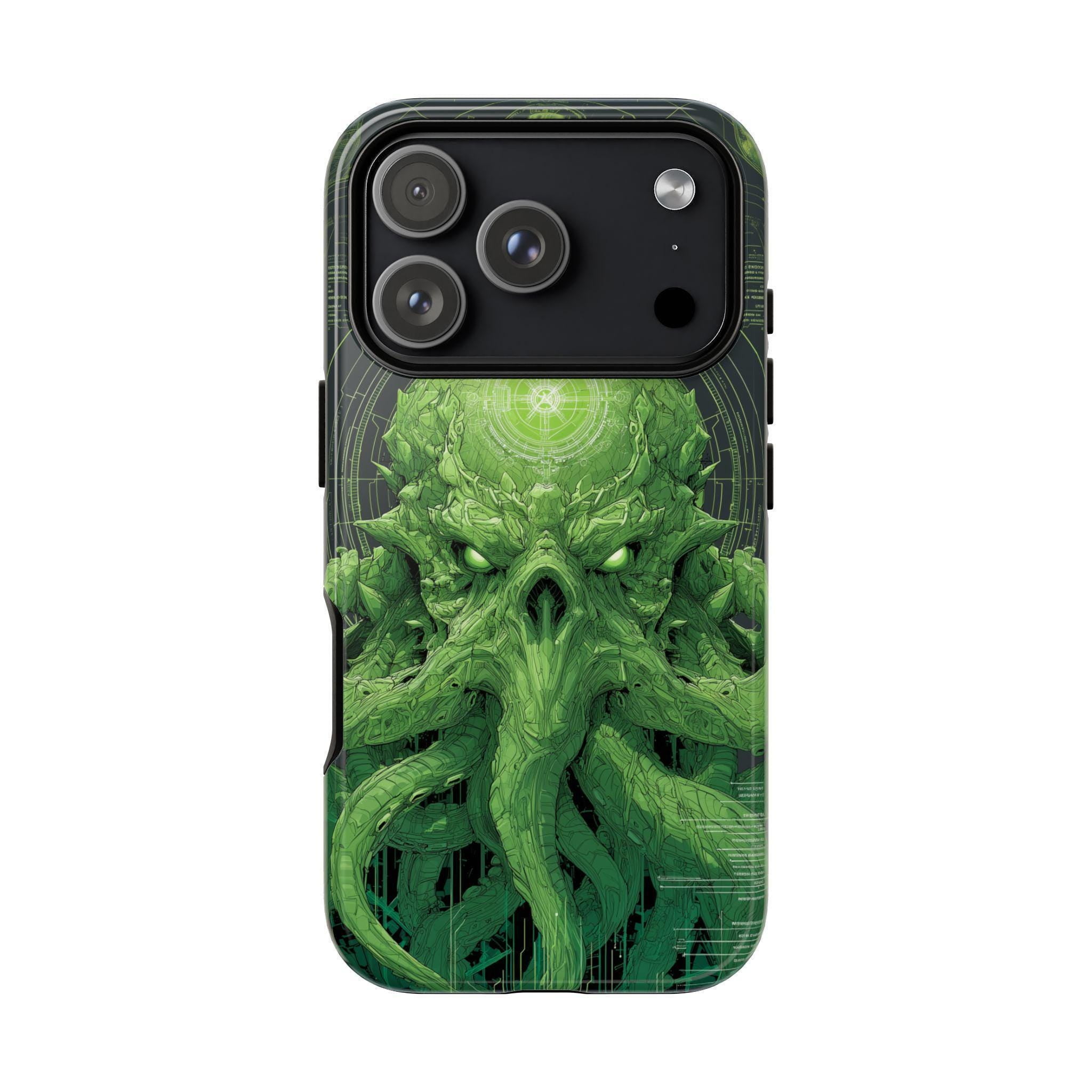 Cthulhu Neon Green Organic Octopus Cosmic Horror Creature Phone Case 17 ...
