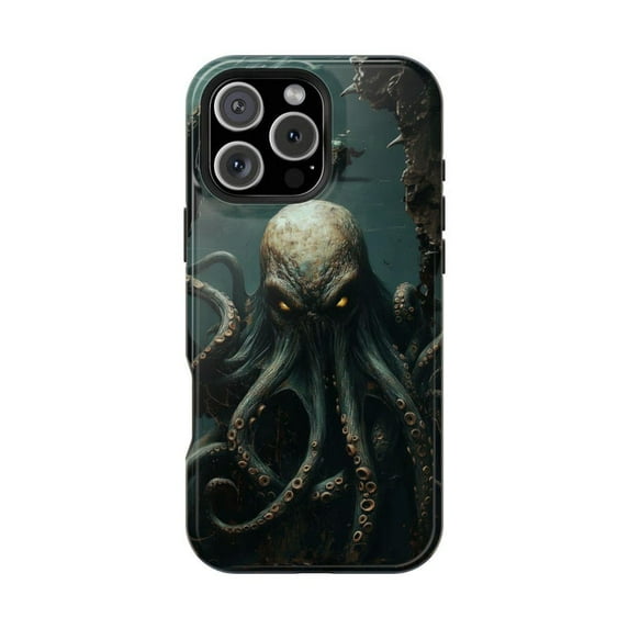 Cthulhu Octopus Monster Deep Sea Creature Art with iPhone 17 to 11 Pro ...