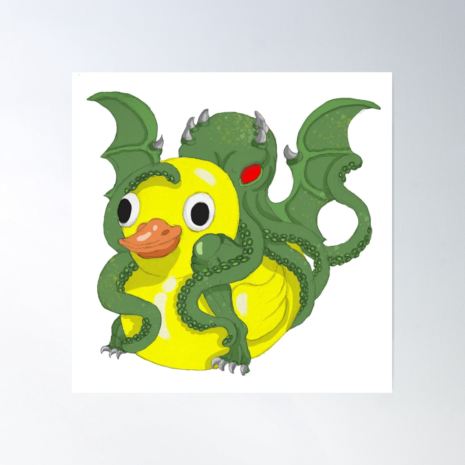 Cthulhu On Rubber Duck Poster Wall Art, Modern Wall Decor, 24x24 ...