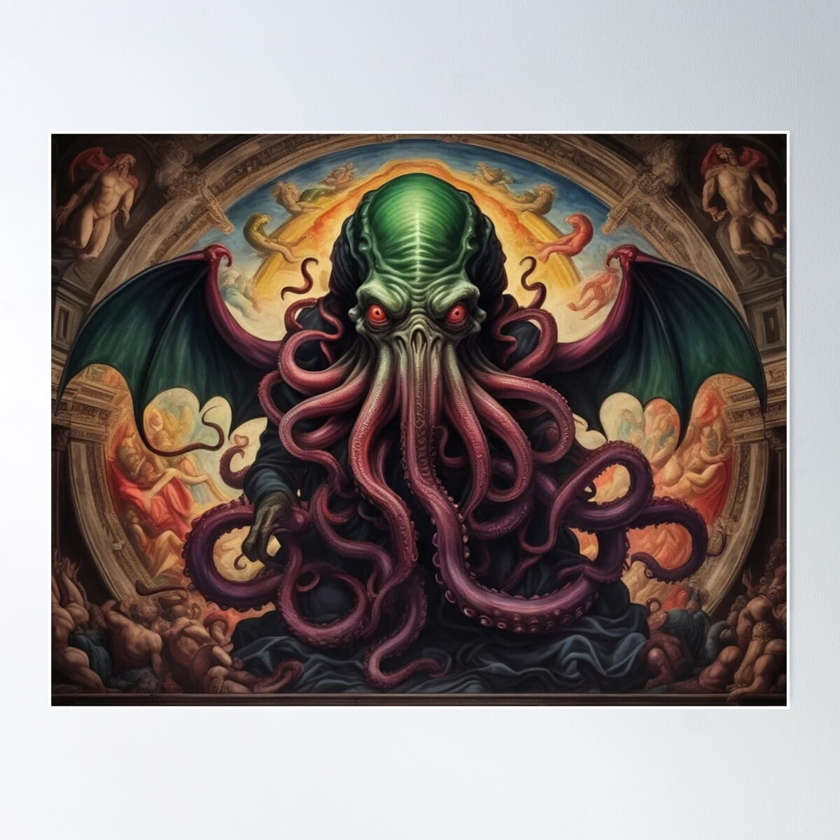 Cthulhu Painting, Horror, Lovecraft, Digital Art Poster Wall Art ...